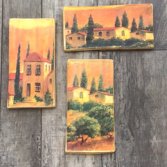 Sharon Sharon Kutz | Art | Set Of 3 Sharon Kurtz Tiles Fresco Wall ...